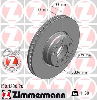 Brzdový kotouč Zimmermann 150.1280.20 - Beroun | Bazoš.cz