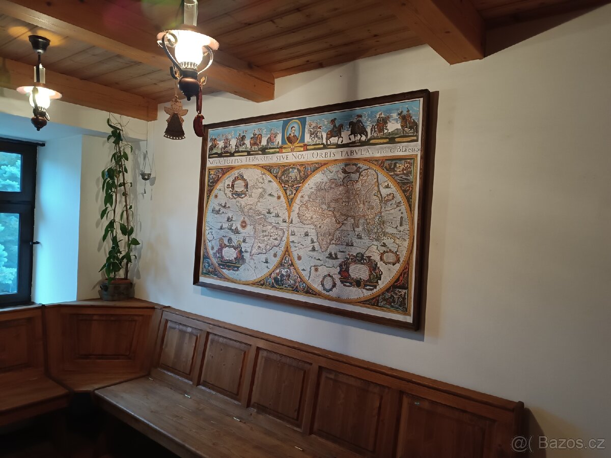 Velká historická mapa -replika, dřevěný rám - Kolín | Bazoš.cz