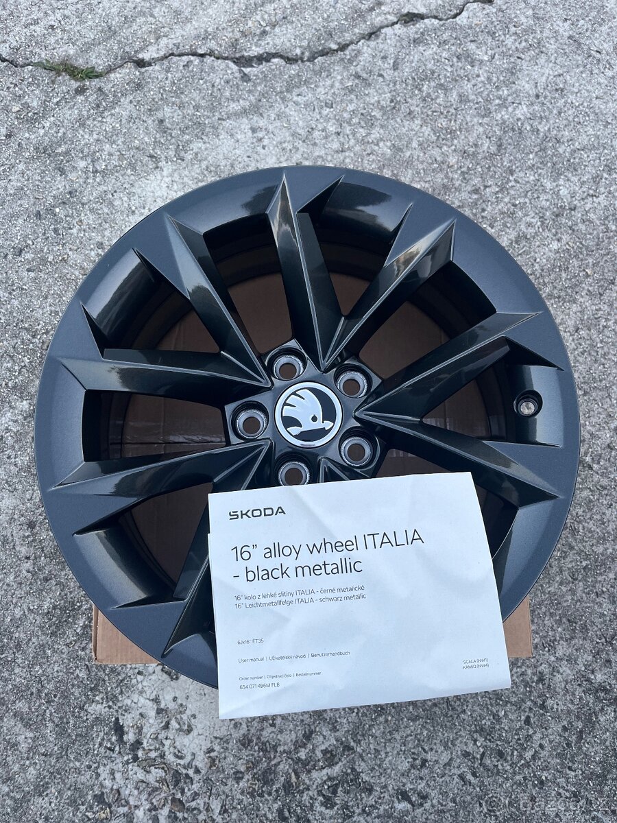 ALU KOLA ITALIA 16 6Jx16 ET35/57,1 5x100 NOVÉ SCALA KAMIQ - České ...