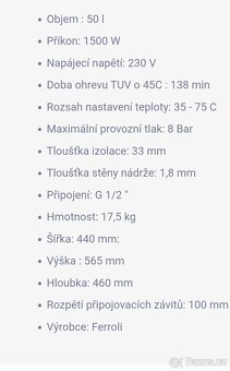 Elektricky Bojler Feroll 50ve/re - Blansko | Bazoš.cz